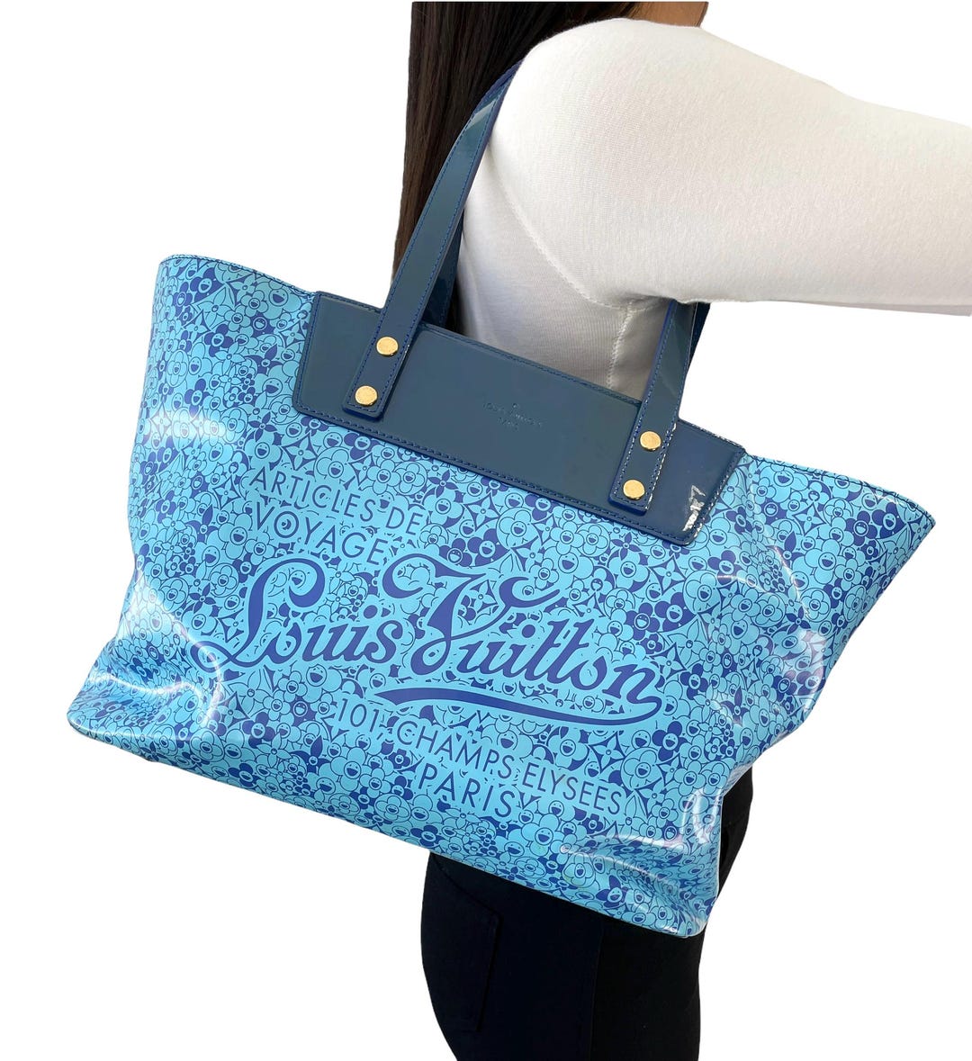 LOUIS VUITTON Vintage P93164 Takashi Murakami Cosmic Blossom GM Tote ...