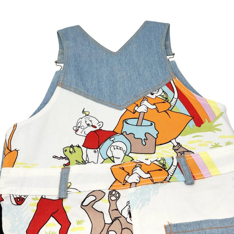 Christian Dior Vintage Cartoon Denim Rompers #8A Overalls Skirt Blue ...