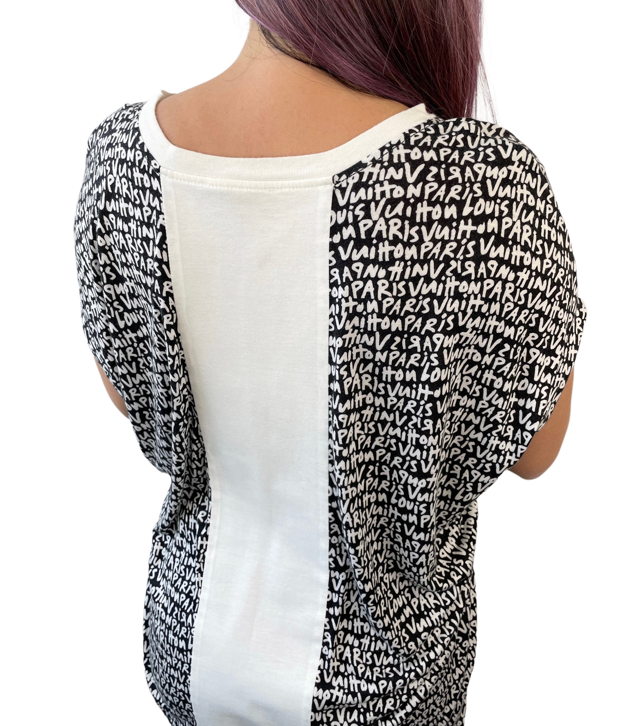 LOUIS VUITTON Vintage Logo Graffiti Tunic M T-shirt Polynosic Black ...