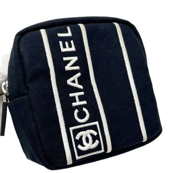 CHANEL Sport Vintage Coco Mark Logo Mini Pouch Dark B… - Gem