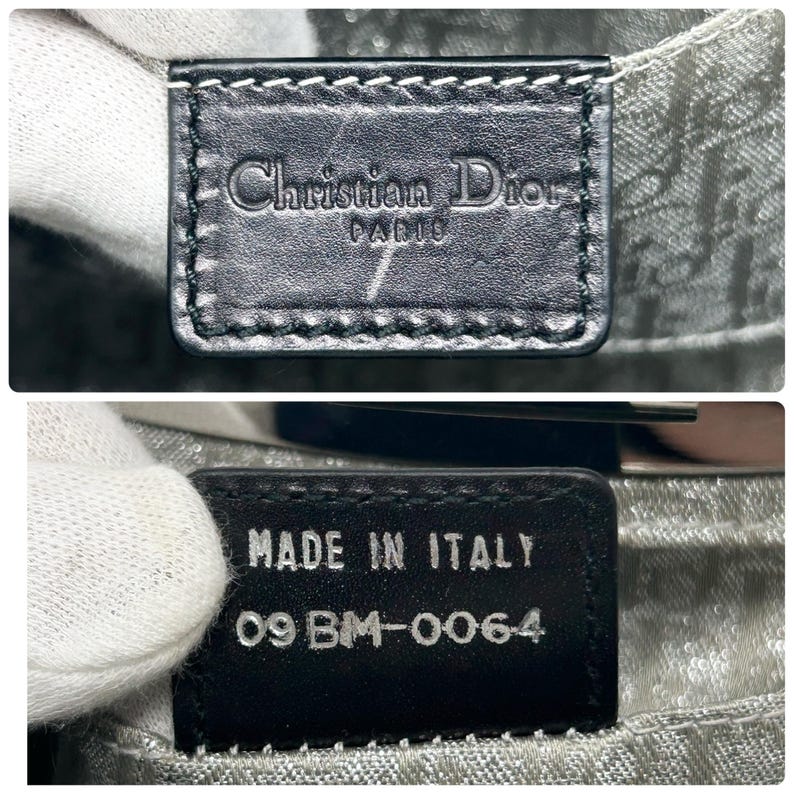 Christian Dior Vintage Logo Diva Bag Pochette Silver Silk Leather Rank ...