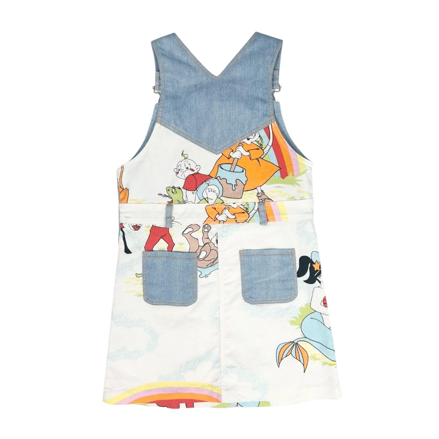 Christian Dior Vintage Cartoon Denim Rompers #8A Overalls Skirt Blue ...
