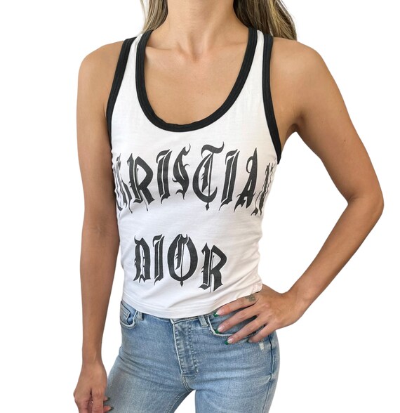 Christian Dior Vintage Galliano Logo Tank Top #36 Cal… - Gem