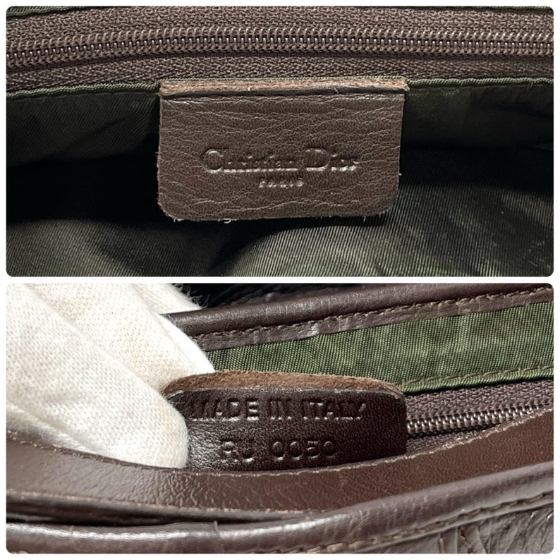 Christian Dior Vintage CD Logo Saddle Bag Shoulder Bag Brown Leather ...