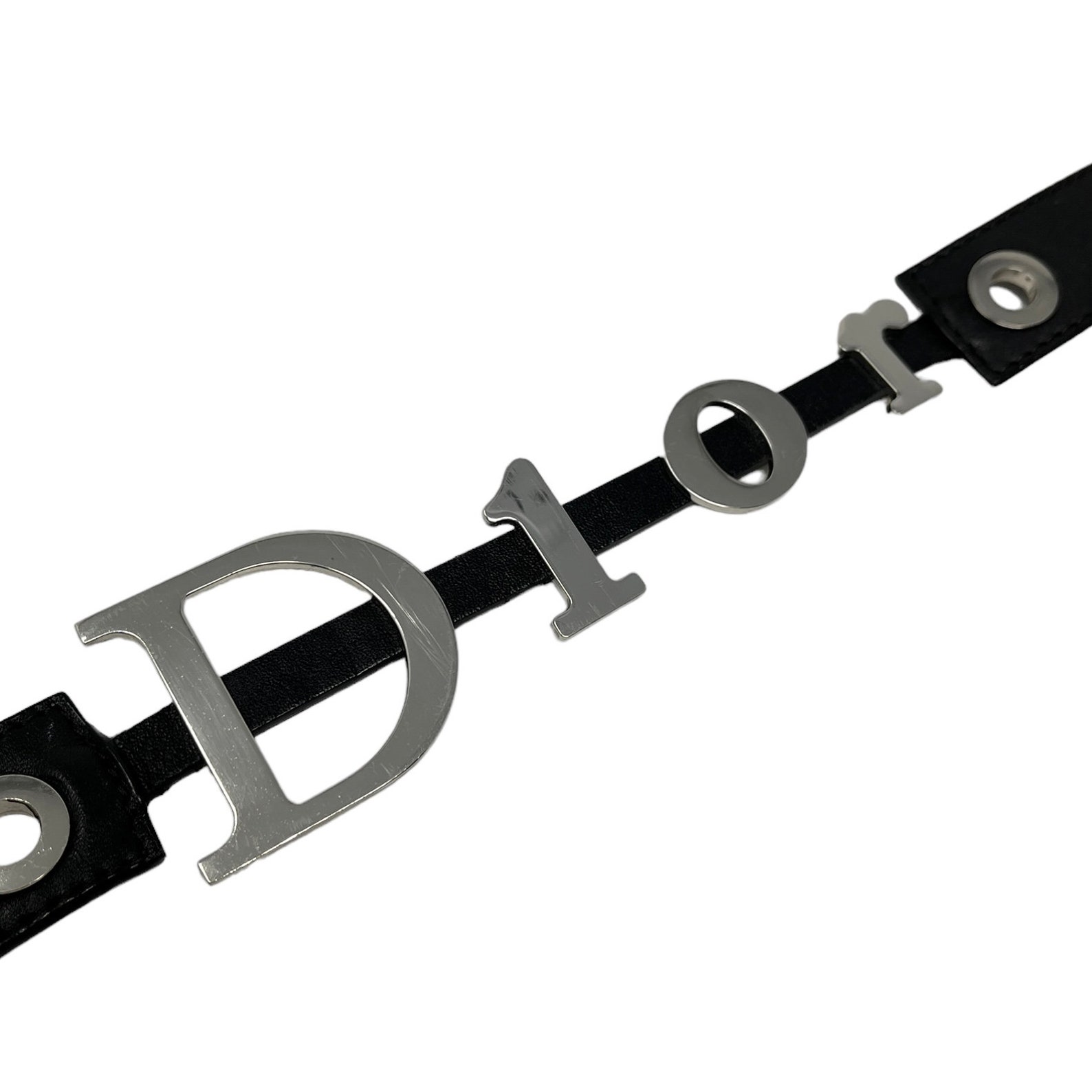 Christian Dior Vintage Logo Belt 95 Accessory Black Silver - Etsy