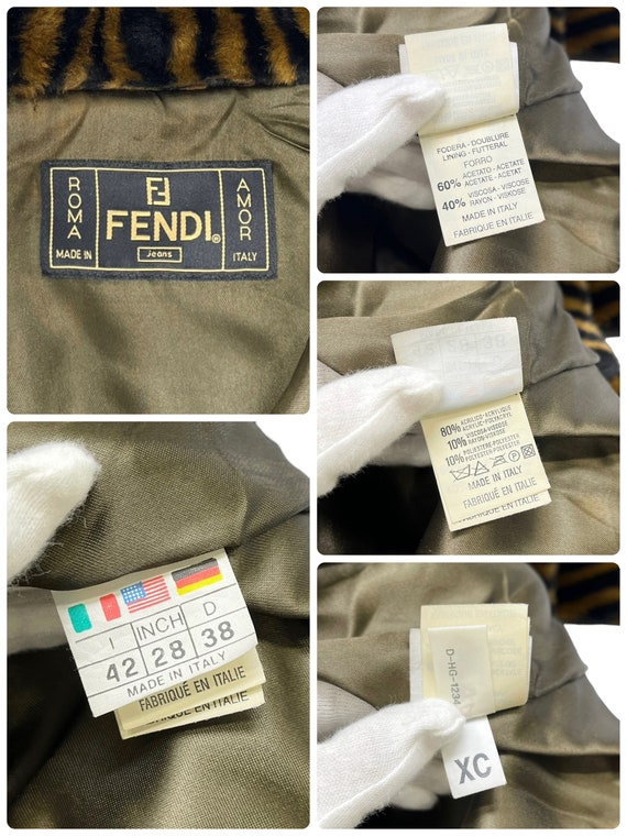 FENDI Vintage Zucca Logo Pecan Faux Fur Coat Jacket #… - Gem