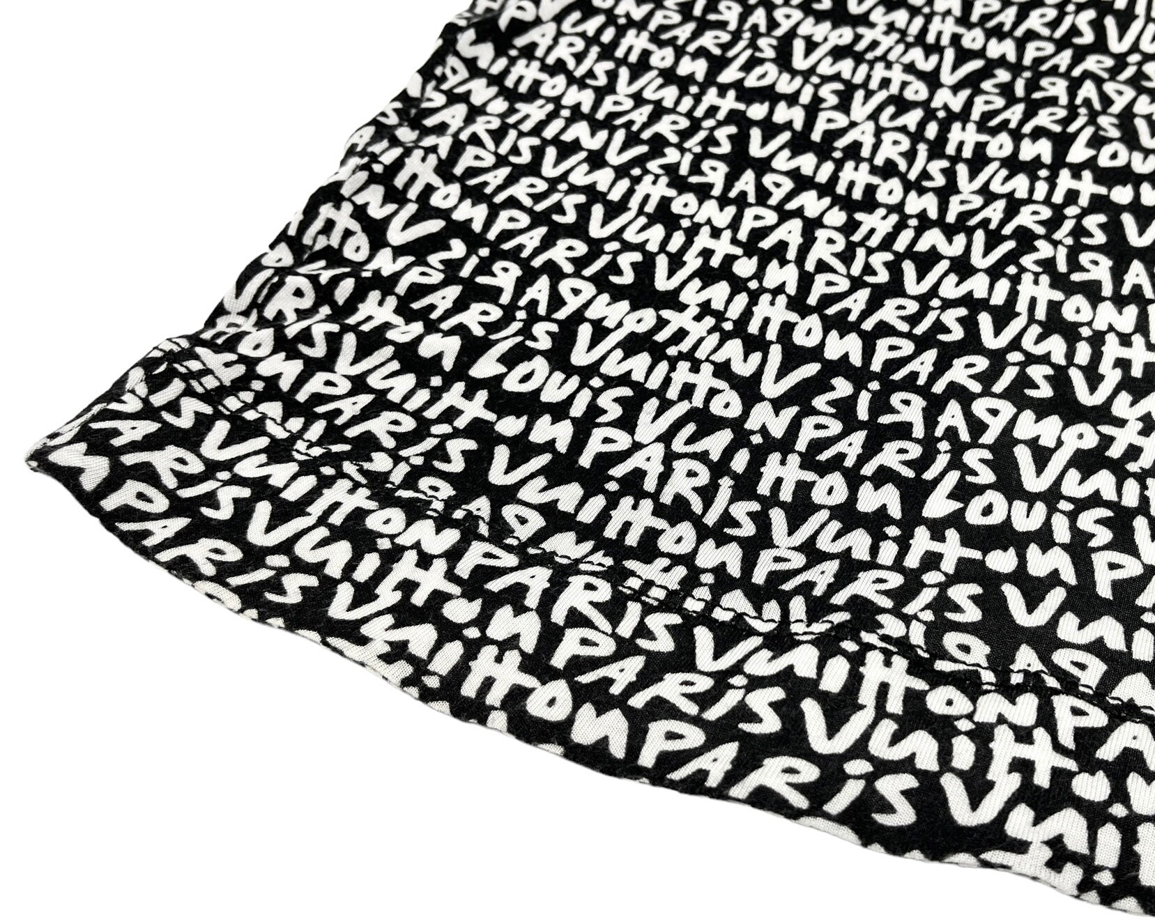 LOUIS VUITTON Vintage Logo Graffiti Tunic M T-shirt Polynosic Black ...