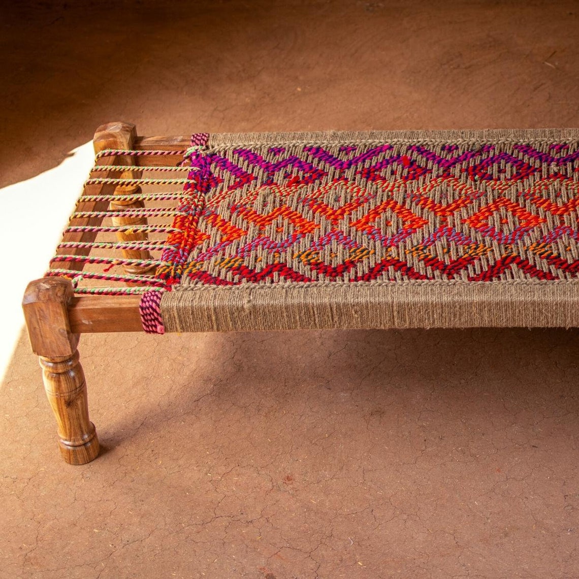 Colorful Indian Hand Woven Charpoy Bed for Modern Décor, Beautiful ...