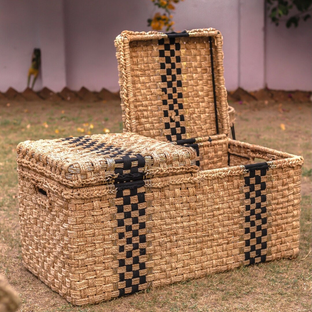 Two Fold Jute and Cotton Trunk - Etsy