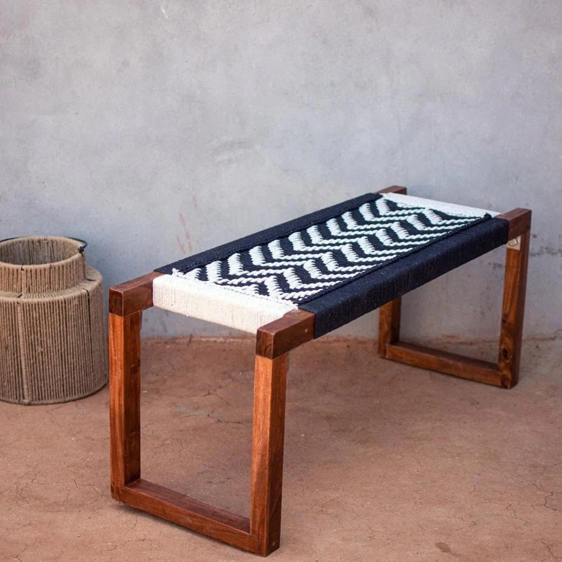 Indian Weaving Style Handmade Charpai Bench Entryway Bench Wooden Bench ...