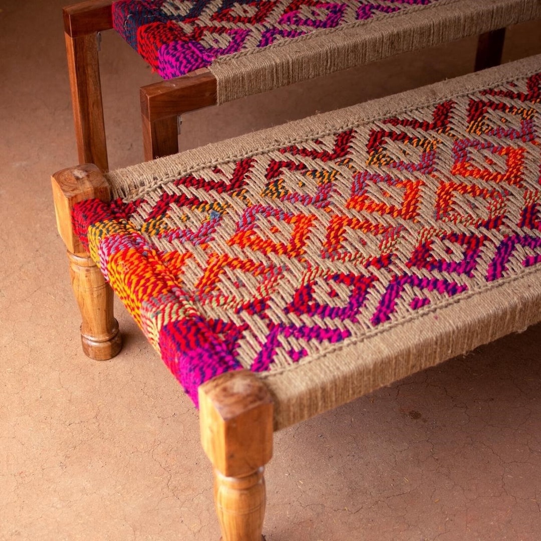 Pretty Daybed for Indoor and Outdoor Colorful Indian Handwoven Charpoy ...