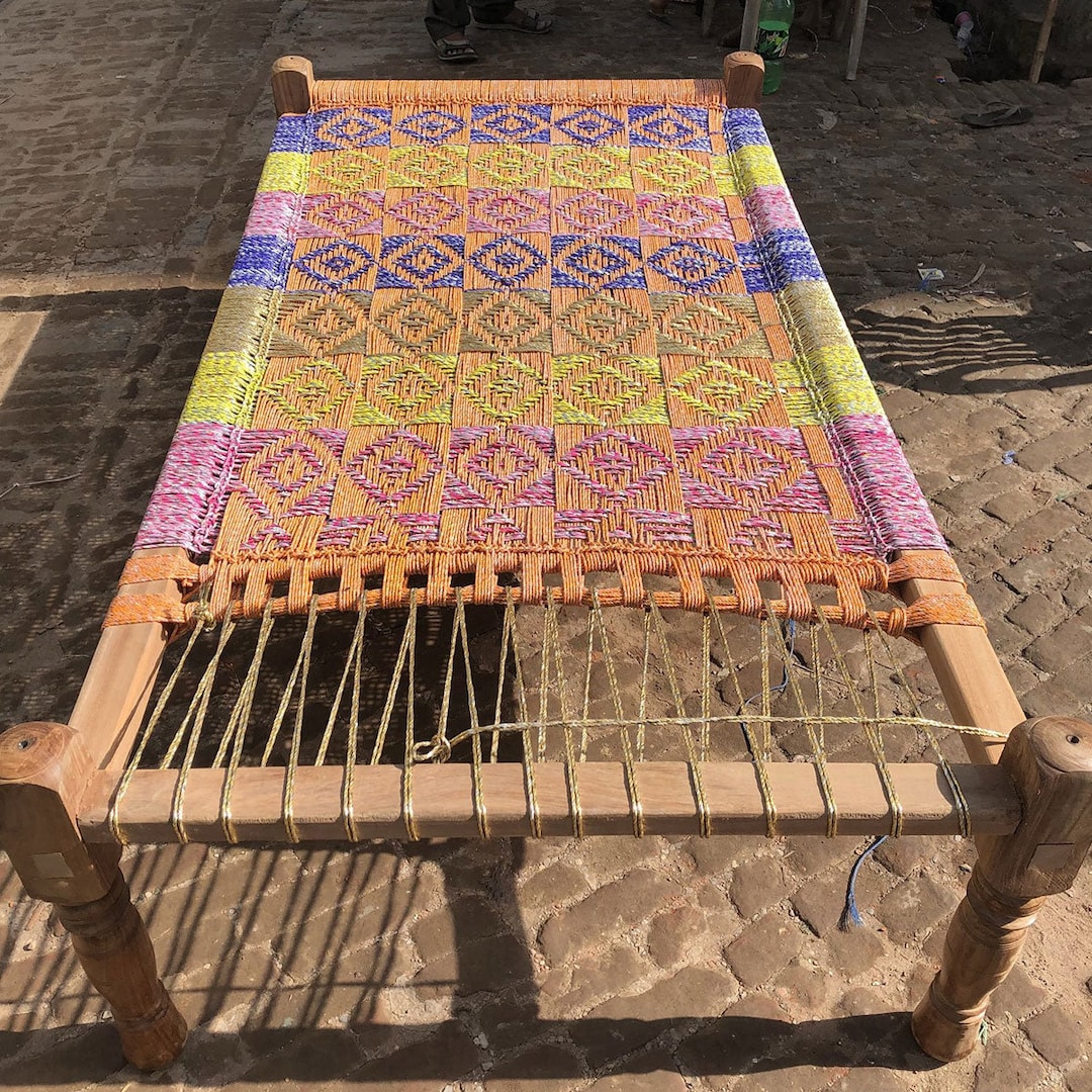 Indian Hand Woven Charpai Bed Perfect for Different Unique Décor - Etsy