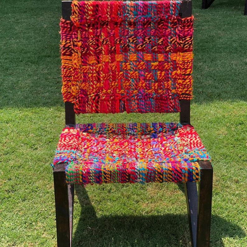 Colorful Rainbow Chair Perfect for Any Type of Décor Handwoven Terrace ...