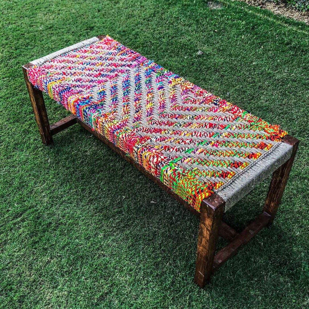 Hand Woven Bench Made From Totally Waste - Etsy