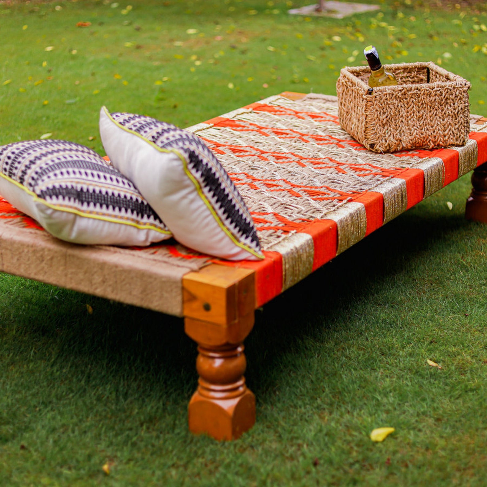 Handmade Daybed Beautiful Color Matchings Indian Style Bed Traditional ...