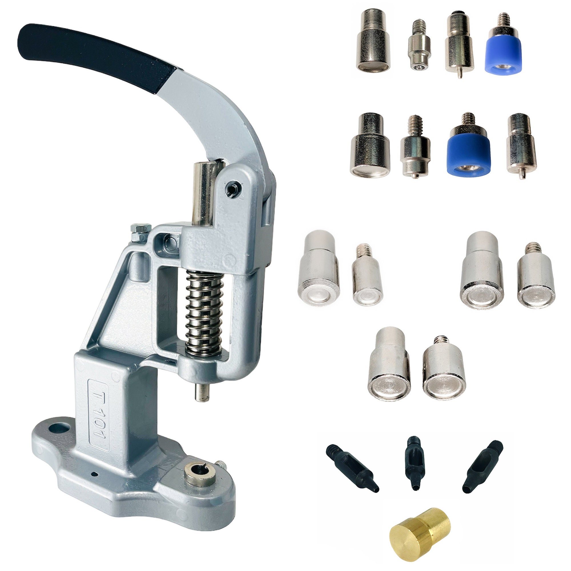 Hand Press Kit With 2 Sizes Utility Snap Dies and 3 Sizes Double Capped ...