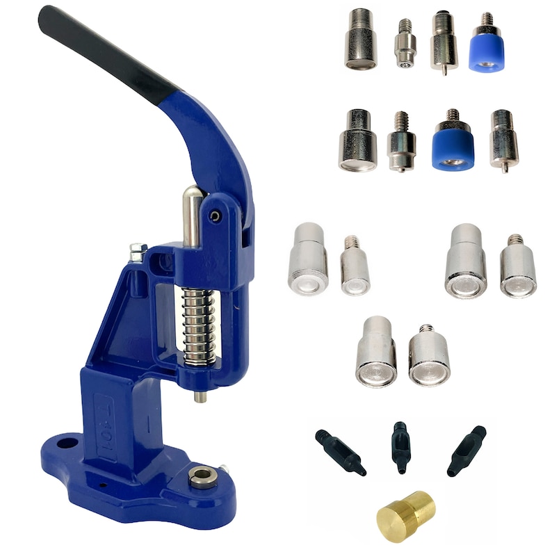 Hand Press Kit With 2 Sizes Utility Snap Dies and 3 Sizes Double Capped ...