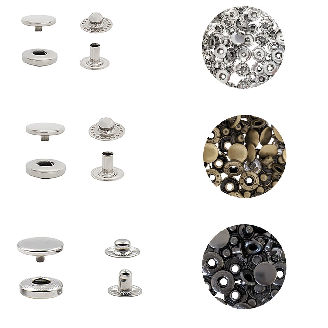 20 Sets of Stainless Steel Fashion Snap Button Closures for Leather or ...