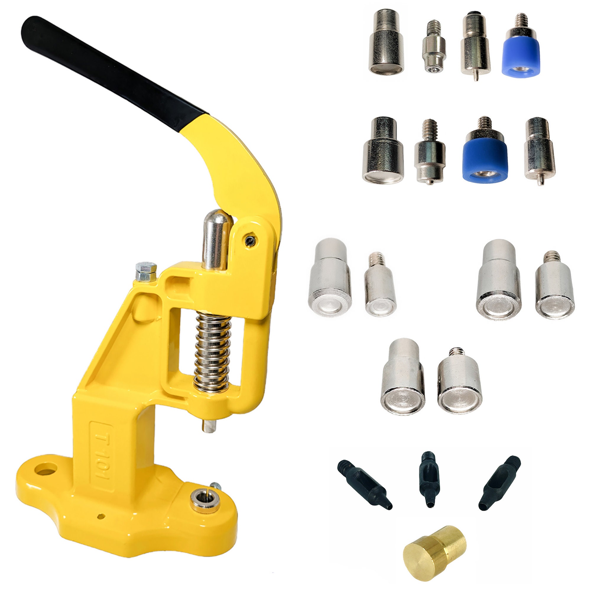 Hand Press Kit With 2 Sizes Utility Snap Dies and 3 Sizes Double Capped ...