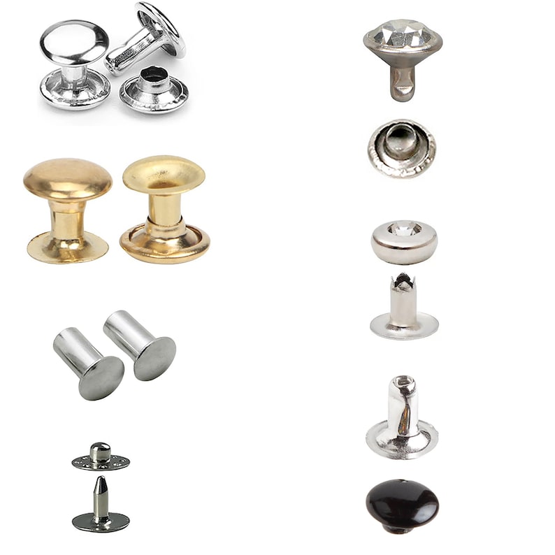 100sets (200 Pieces) of Rivets Your Choice of Size and Color 4 Mm to 11 ...