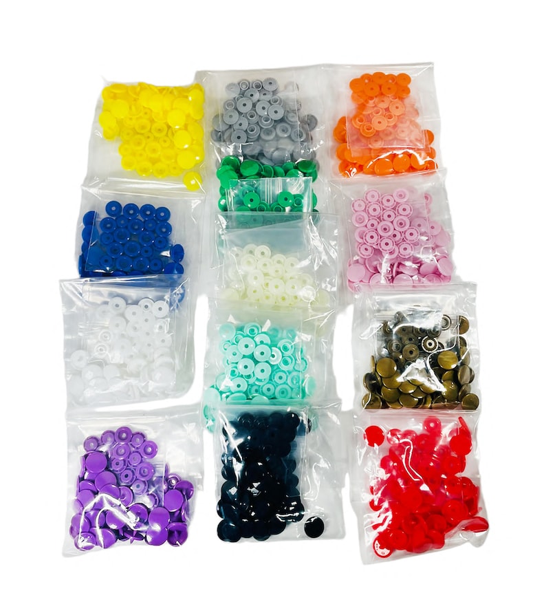 Hobby Trendy 100 Pack Glossy T3 T5 and T8 Kam Plastic Snaps in 14 ...