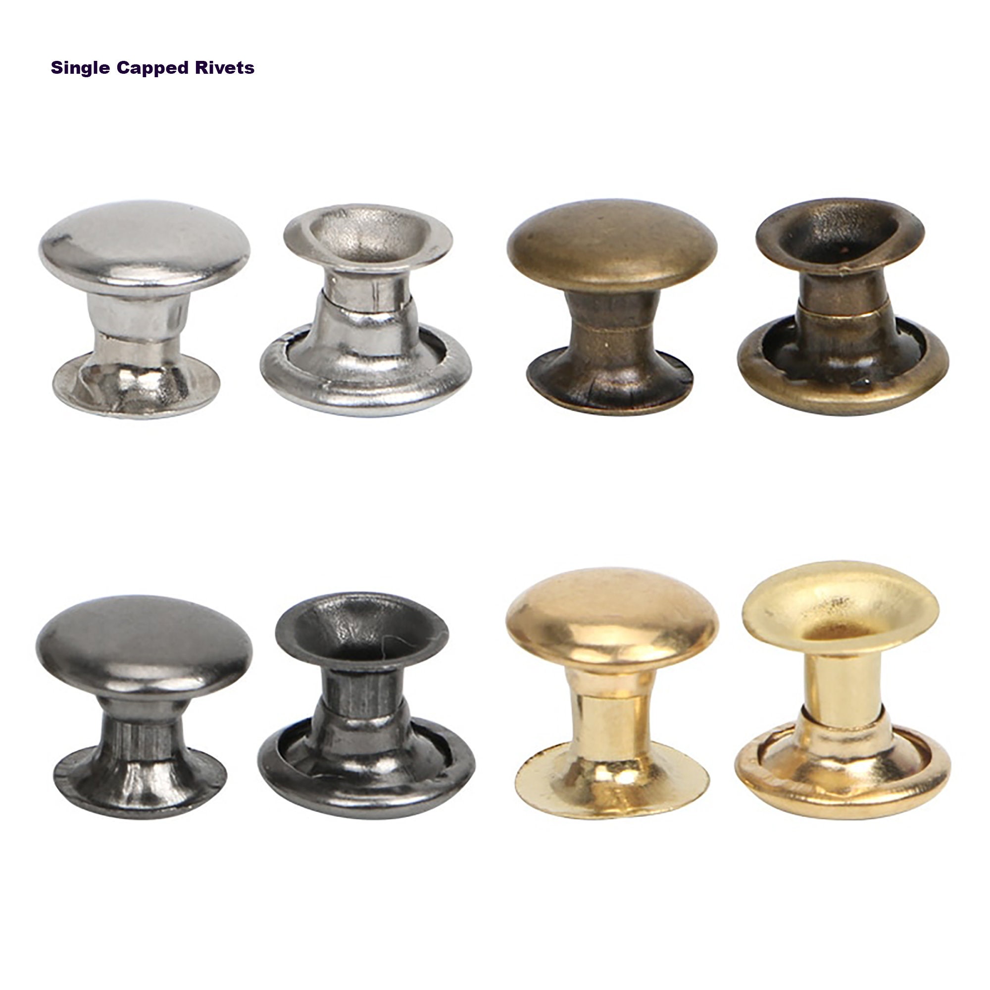 1000 Sets ( 2000 Pieces) Single or Double Capped Rivets 7mm 9 Mm 10mm ...