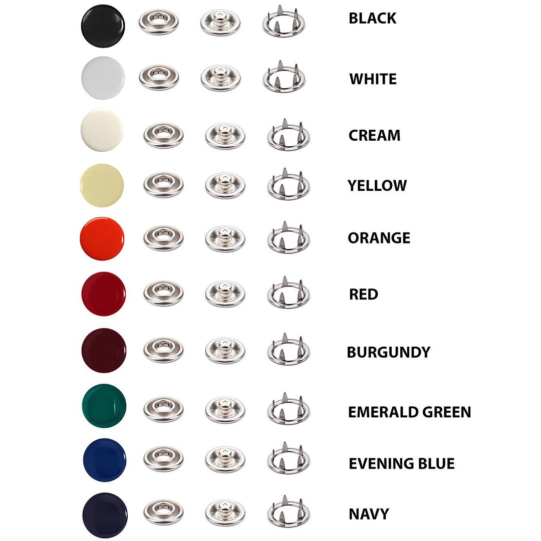 Enamel Colored 11 Mm Capped Prong Snaps (ln18) - Etsy