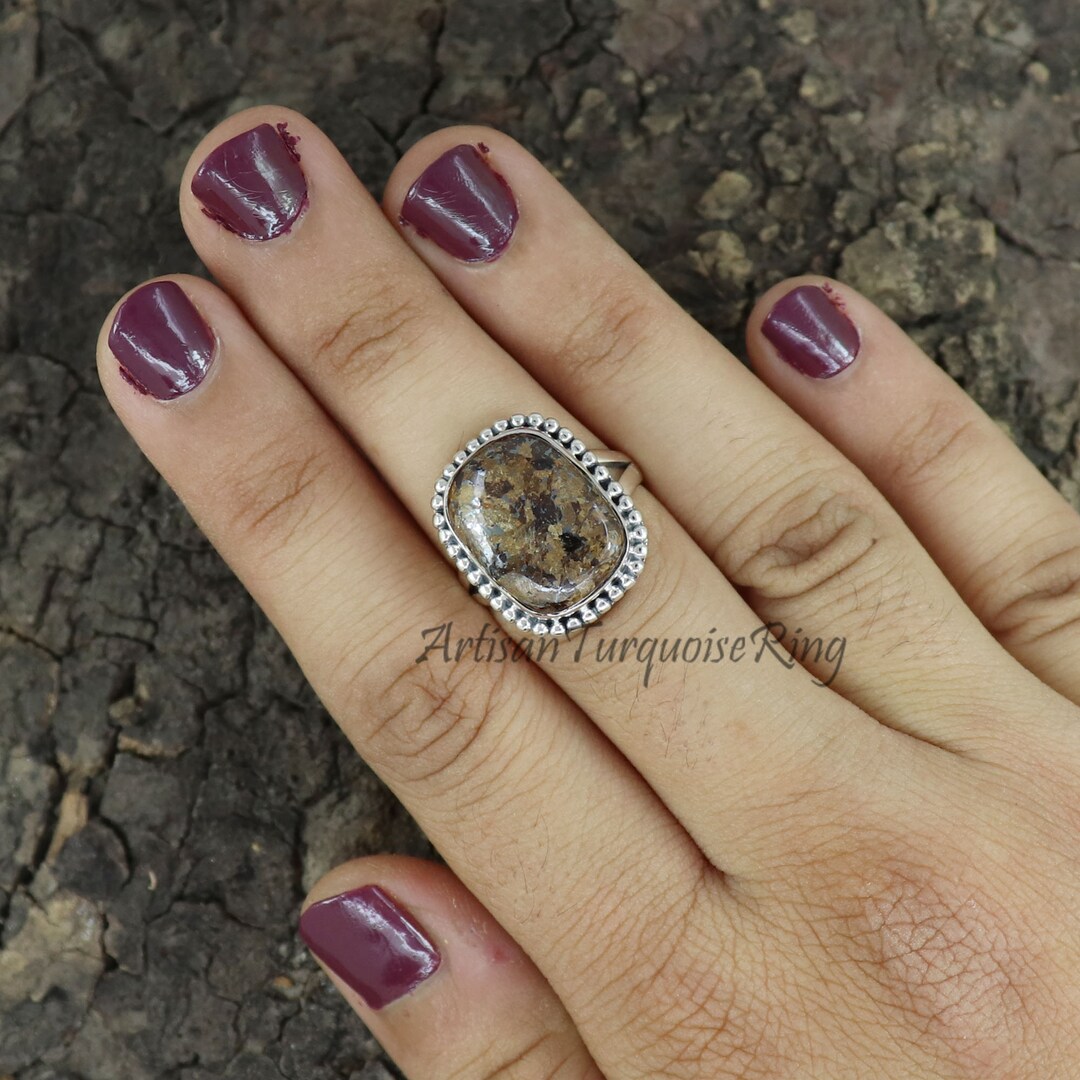Bronzite Jasper Ring, 925 Sterling Silver Ring, Statement Ring, Healing ...