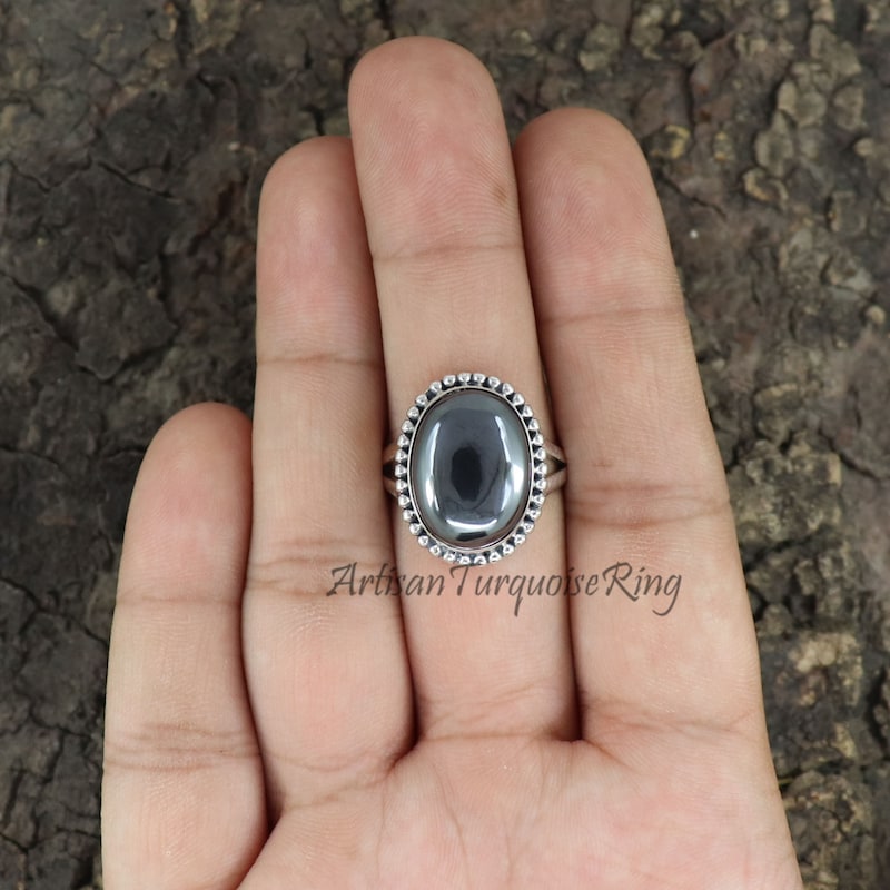 Hematite Ring - Etsy