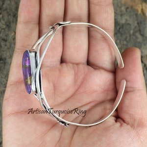 Purple Turquoise Bangel, 925 Silver Bangle, Adjustable Bangle, Handmade ...