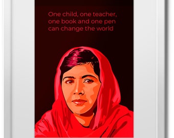 Malala Yousafzai Inspirational Quotes Activist for Female - Etsy