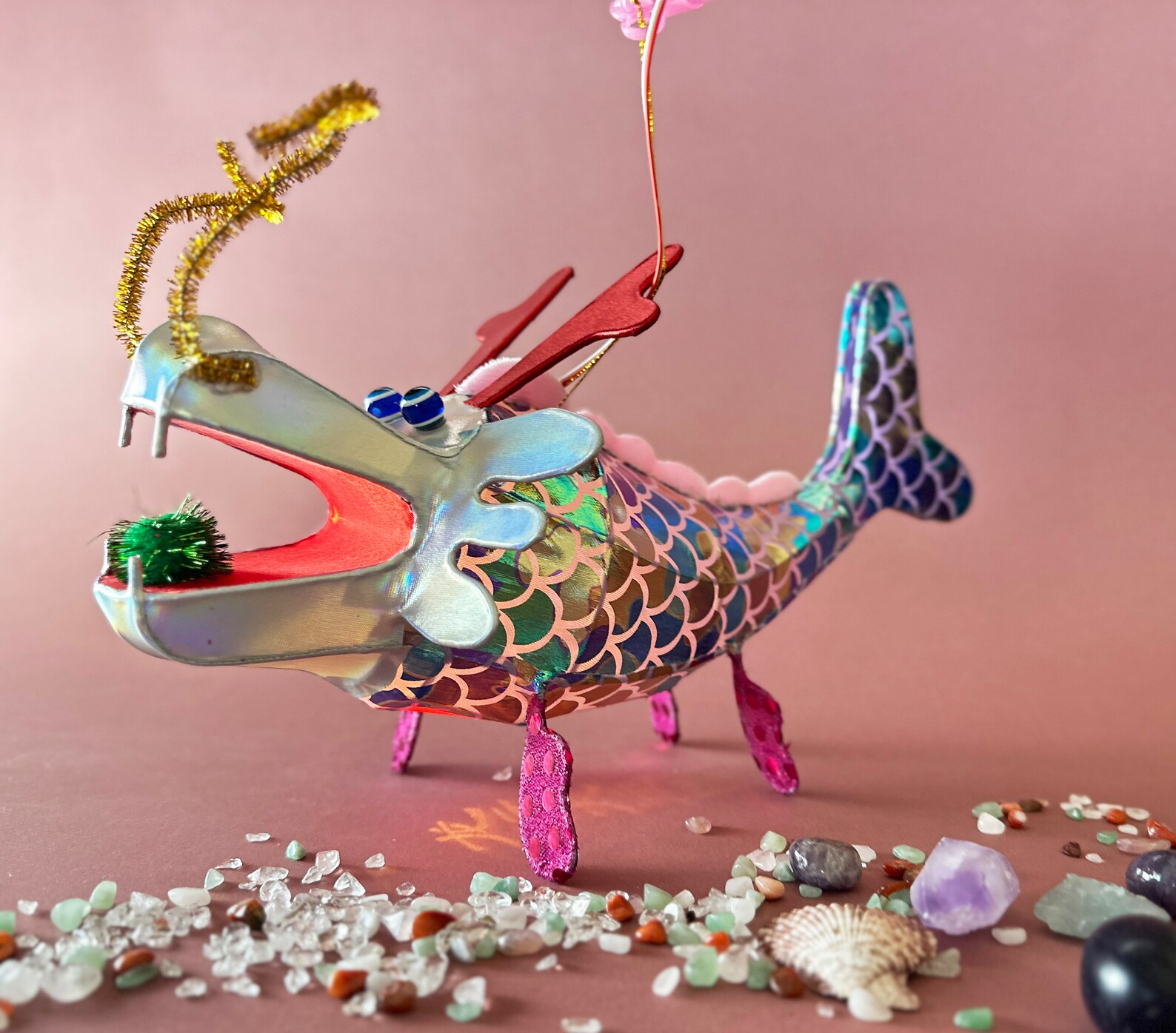 Handmade Dragon Fish Lantern, Children's Party Decor, Portable Night ...