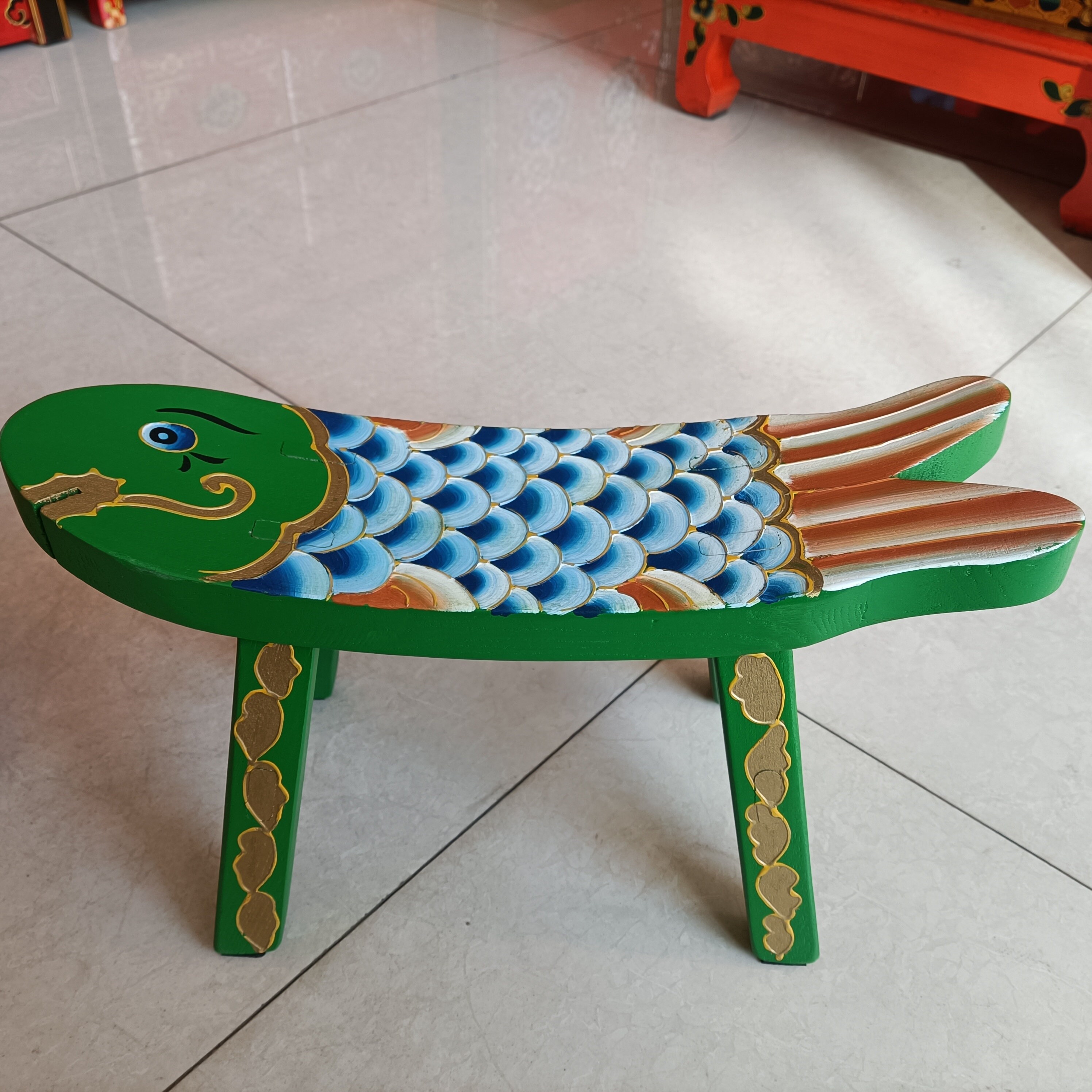 Hand-painted Bench, Fish Bench, Children's Bench, Small Bench - Etsy