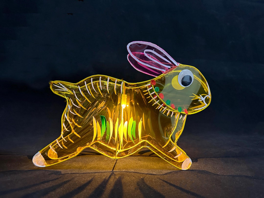Cellophane Rabbit Lantern, Folk Art Decor (35 Cm) - Etsy