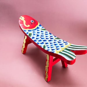 Hand-painted Bench, Fish Bench, Children's Bench, Small Bench - Etsy