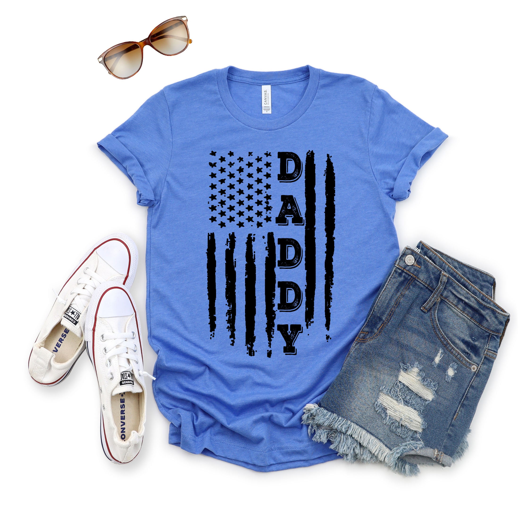 American Dad Shirt Father's day Shirt US Flag Shirt Dad | Etsy