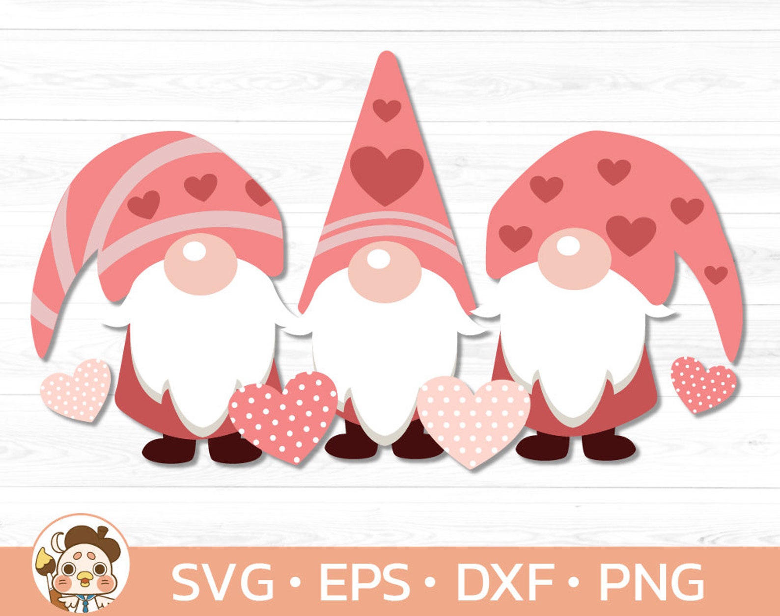 Pink Gnomes Svg Valentine Gnome Svg Gnomes With Heart Svg Etsy