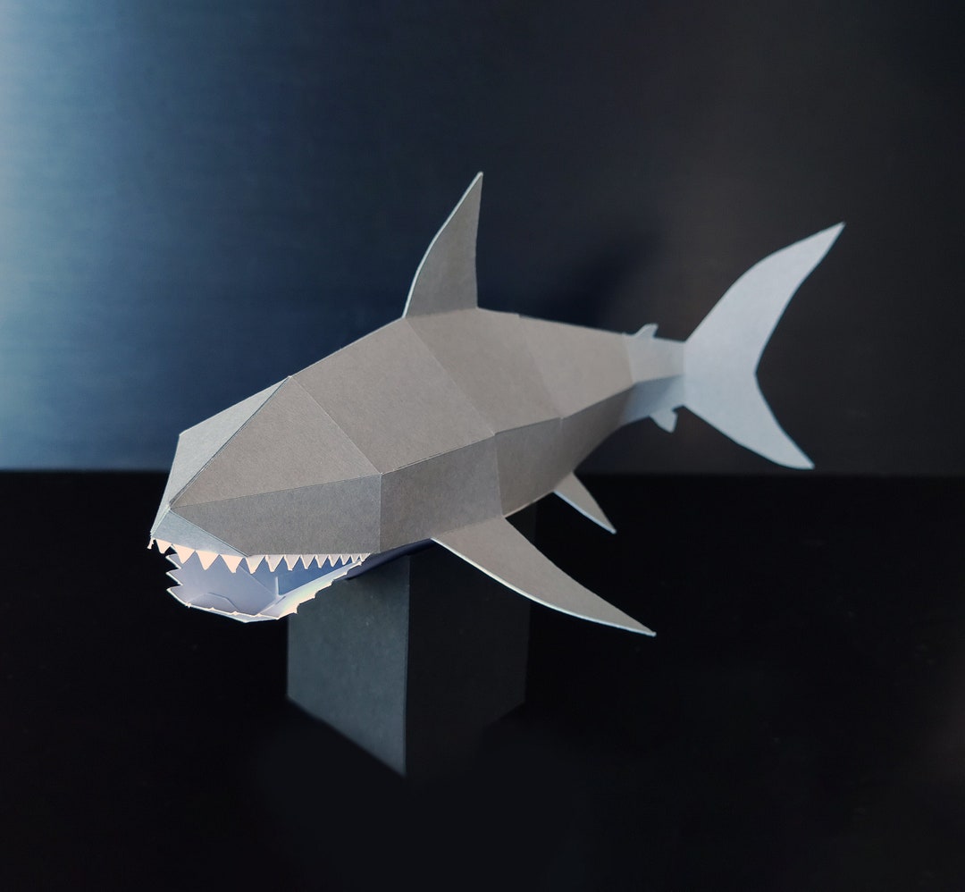 Prehistoric Shark Megalodon - Papercraft to Download (PDF, DXF, SVG) - Etsy