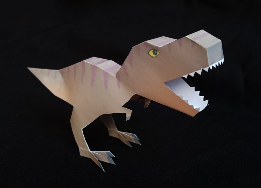 Pack of Tyrannosaurs to Download Papercraft in Colors or to Color - Etsy