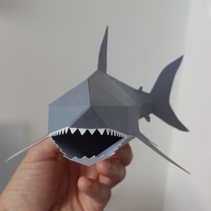 Prehistoric Shark Megalodon - Papercraft to Download (PDF, DXF, SVG) - Etsy