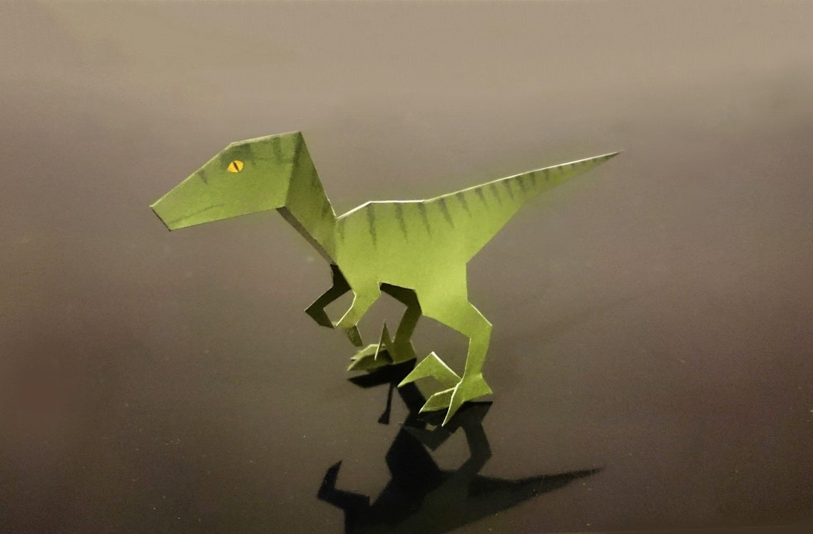 Raptors Pack to Download Papercraft in Color or Coloring | Etsy