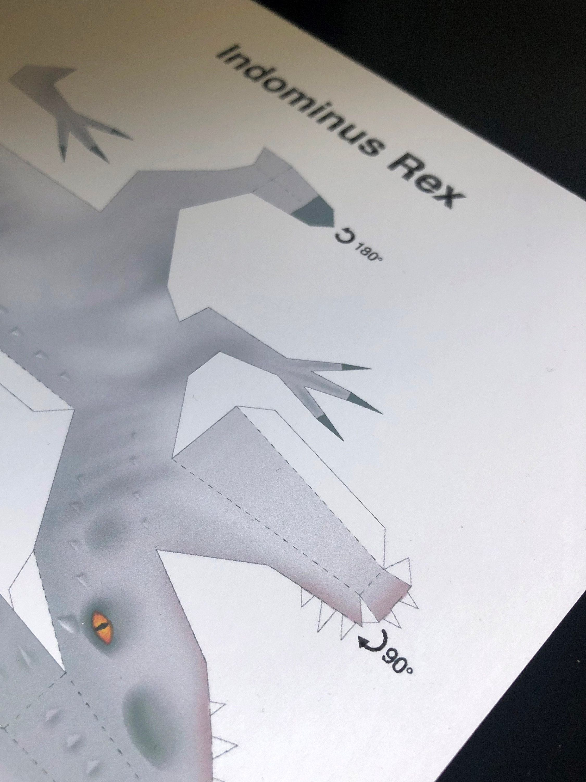 Indominus Rex to Download - Papercraft in Colors or to Color - Etsy