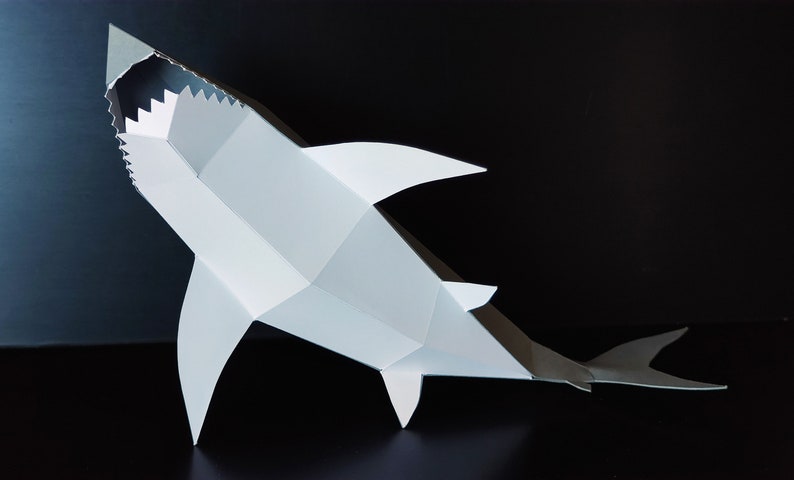 Prehistoric Shark Megalodon - Papercraft to Download (PDF, DXF, SVG) - Etsy