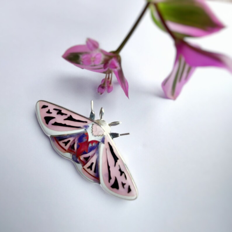 Moth-inspired Jewelry Pink Moth Necklace, Butterfly Charms, Nature ...