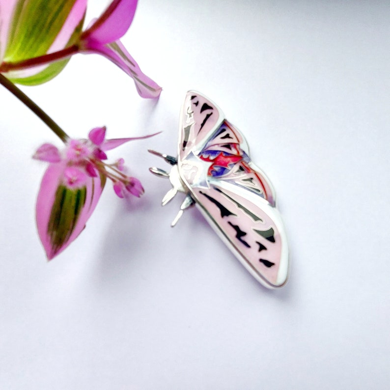 Moth-inspired Jewelry Pink Moth Necklace, Butterfly Charms, Nature ...