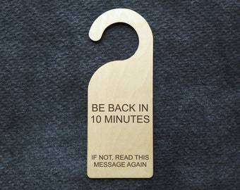 Back in Minutes Sign - Etsy