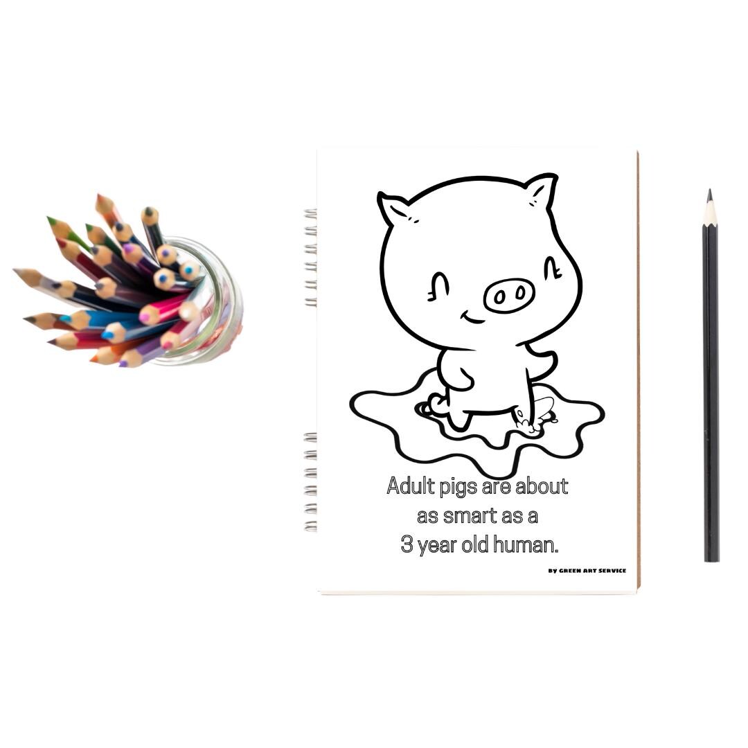 Pigs - Vegan Kids Printable Activity Sheet, Digital File, PDF, Coloring ...
