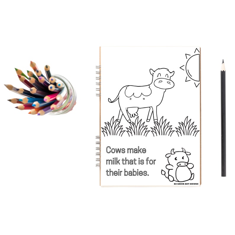 Vegan Kids Printable Activity Sheet, Digital File, PDF, Coloring Book ...