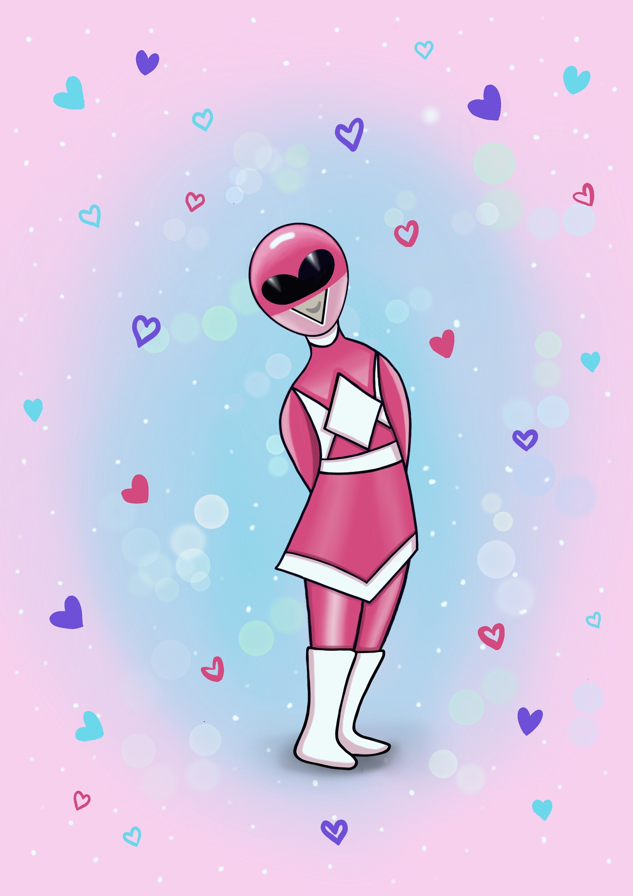 Pink Power Ranger Printable Digital Art Instant Download A4 - Etsy