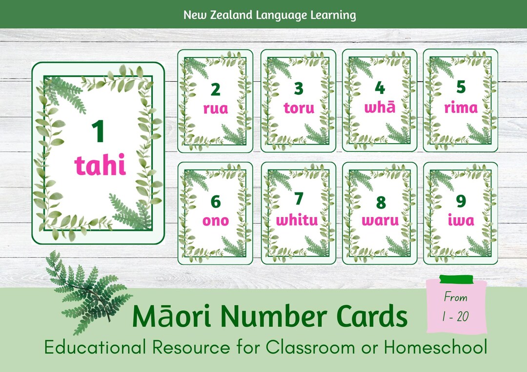 Māori Number Cards From 1 - 20 - for Teachers - Classroom or ...